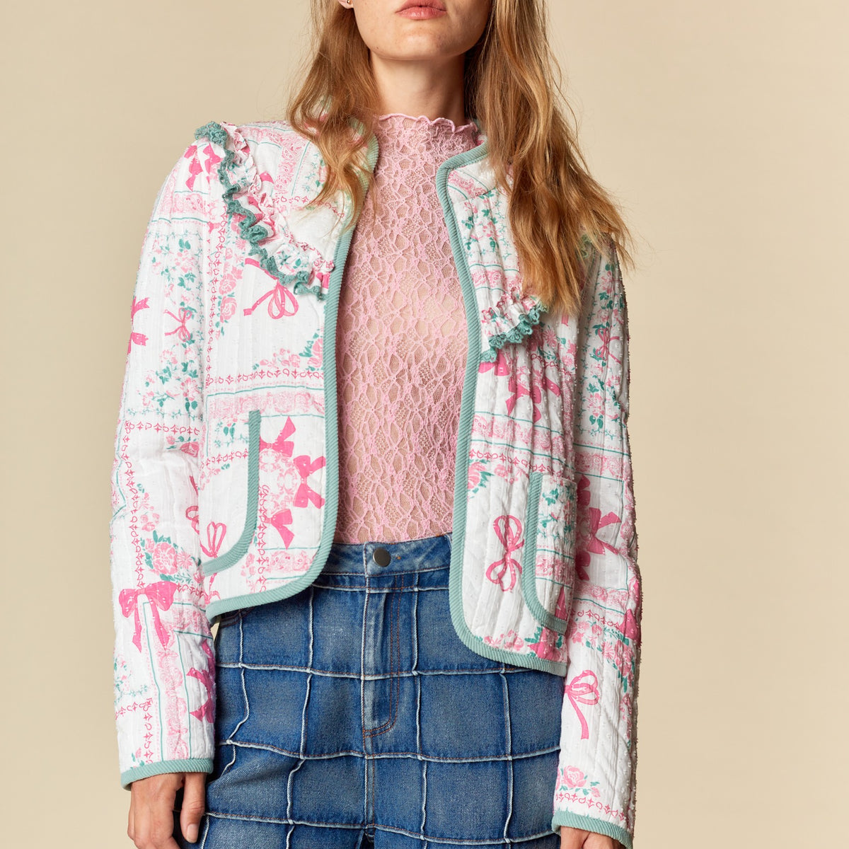 Beauty in Bows | Bow Patchwork Print Quilted Jacket – Savage Roots Boutique