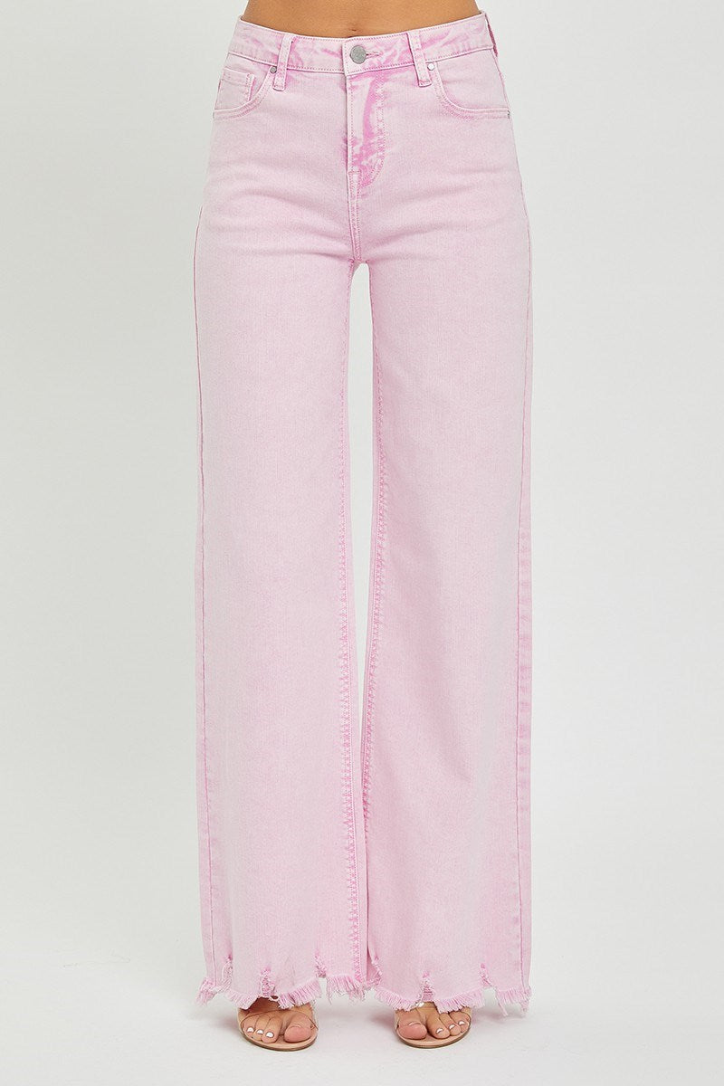 The Ciara Pink Denim Wide Leg Jeans – Savage Roots Boutique