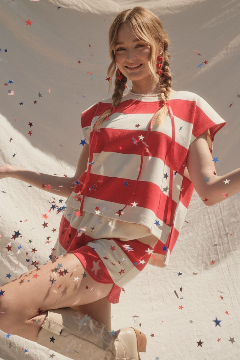 Splendid Spirit Red White Stripe Shorts – Savage Roots Boutique