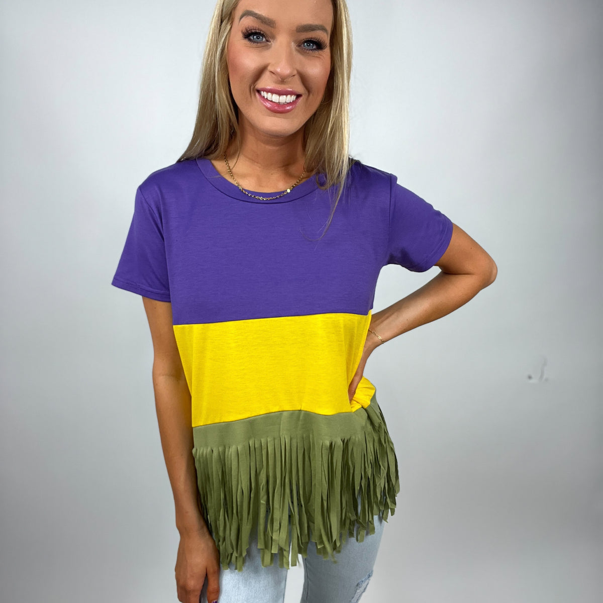 Fun in Fringe Mardi Gras Top – Savage Roots Boutique